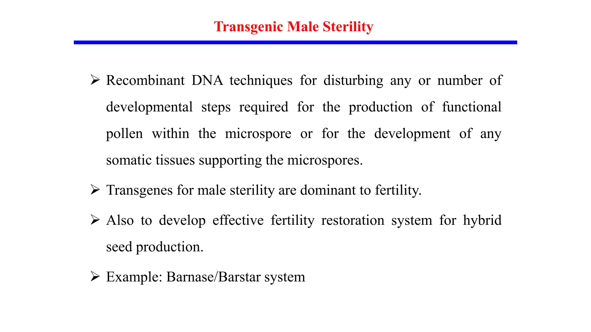 Male sterility in plant breeding | PPTX