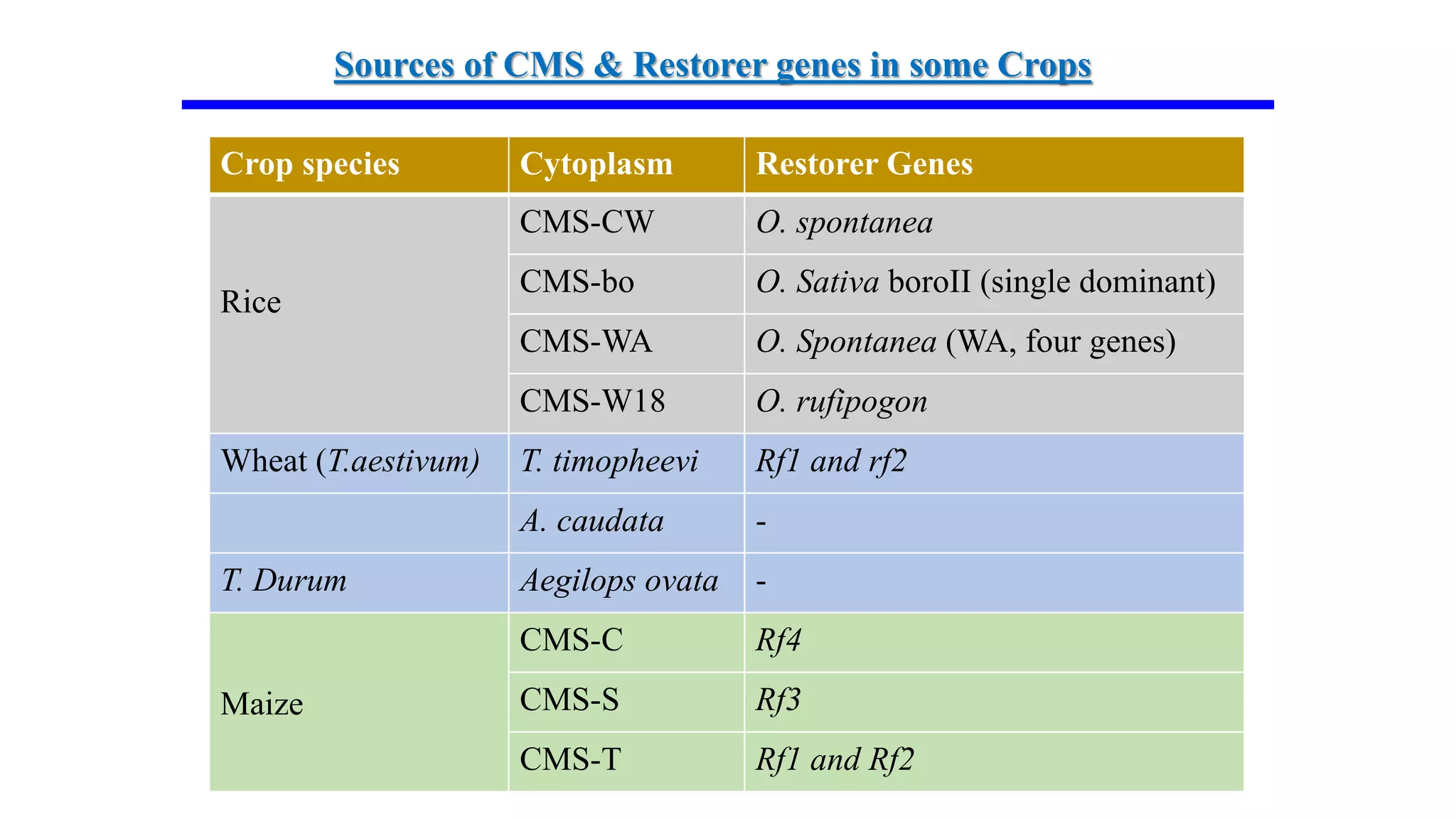 Male sterility in plant breeding | PPTX