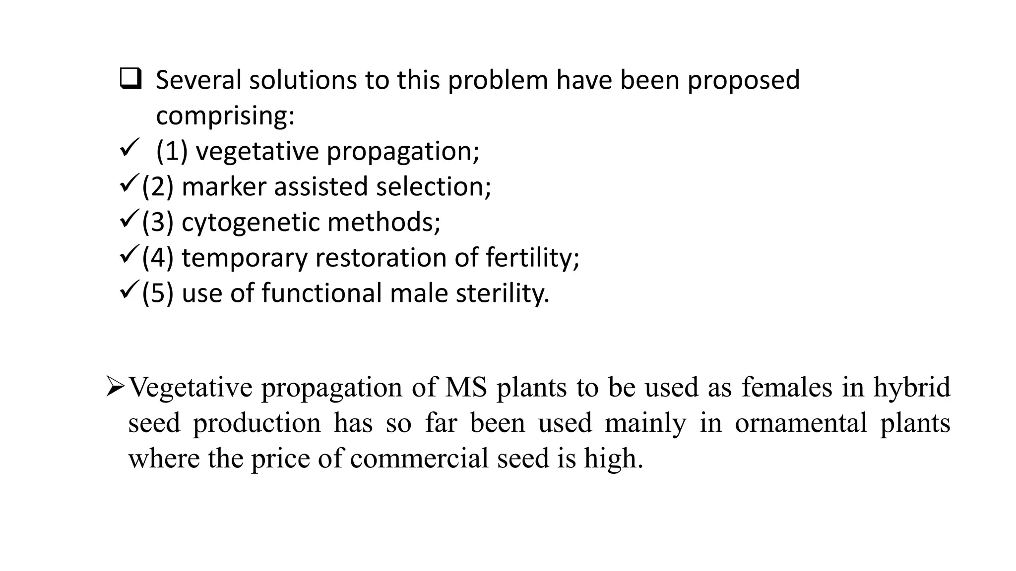 Male sterility in plant breeding | PPTX