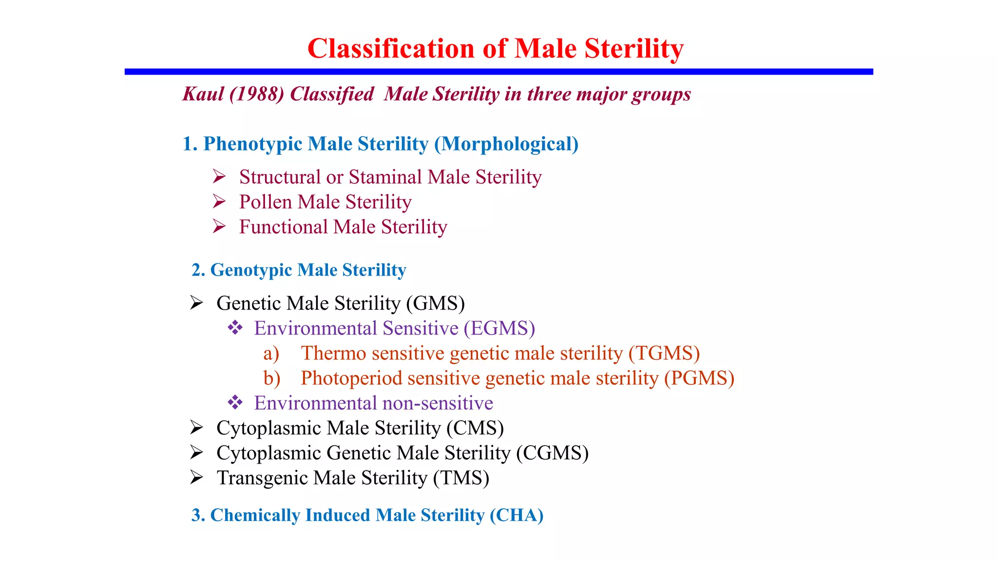 Male sterility in plant breeding | PPTX
