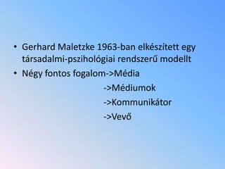Maletzke tömegkommunikációs modellje | PPTX