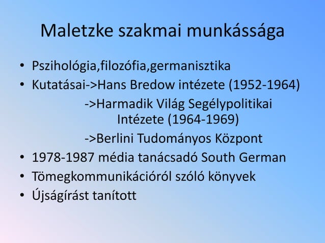 Maletzke tömegkommunikációs modellje | PPTX