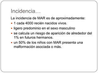 Malformación anorrectal | PPT