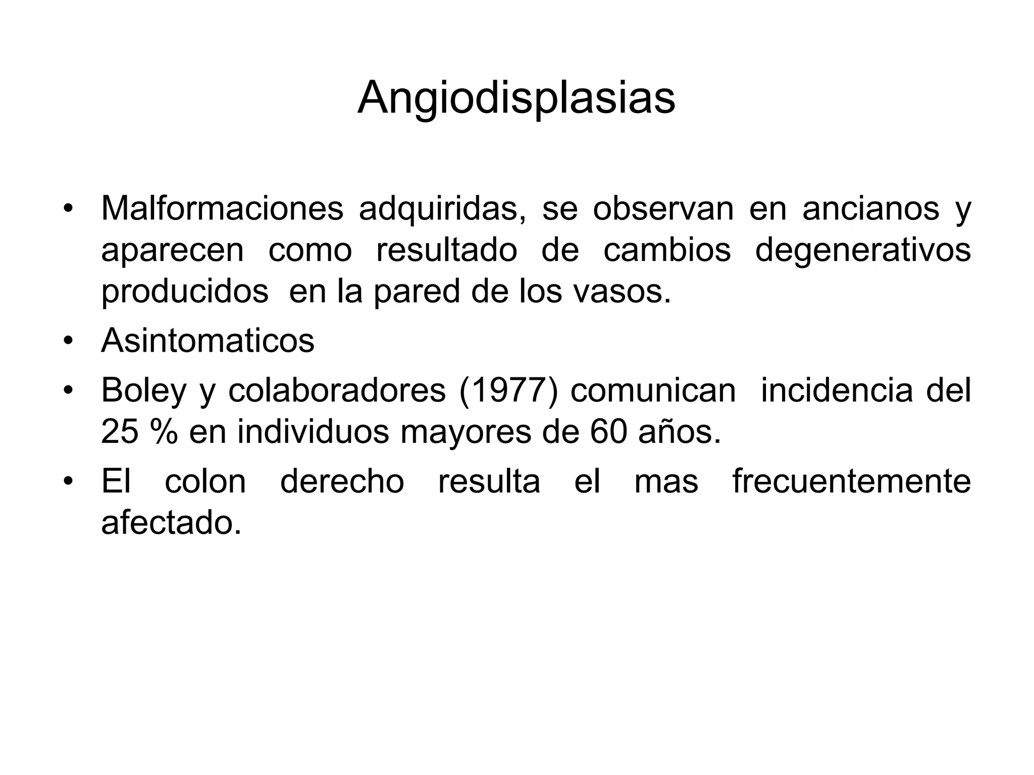 Malformaciones vasculares del colon | PPTX
