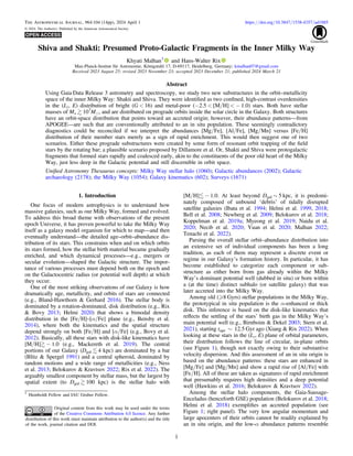 Shiva and Shakti: Presumed Proto-Galactic Fragments in the Inner Milky ...