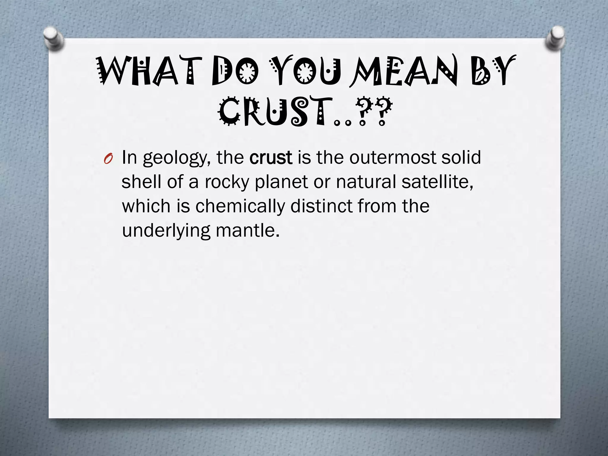 THE EARTH'S CRUST | PPTX