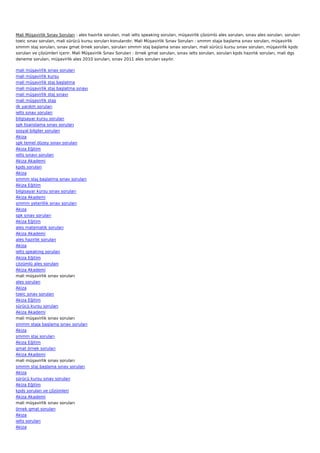 Mali musavirlik-sinav-sorulari | PDF