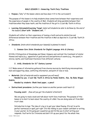 Mali unit-plan-final | DOC