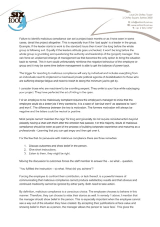 Malicious compliance, the smiling serpent | PDF