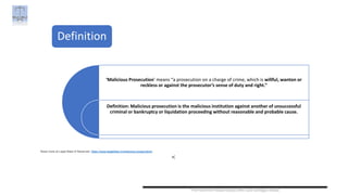 Malicious prosecution | PPTX