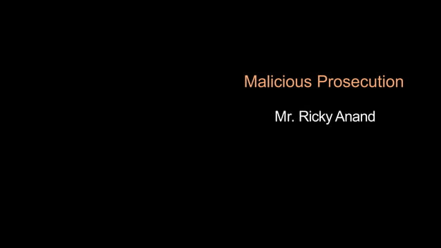 Law of tort (Malicious Prosecution) | PPTX | Law