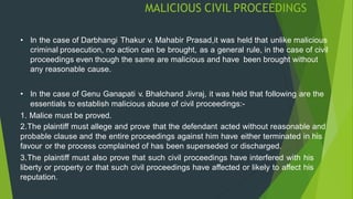 Law of tort (Malicious Prosecution) | PPTX