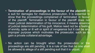 Law of tort (Malicious Prosecution) | PPTX