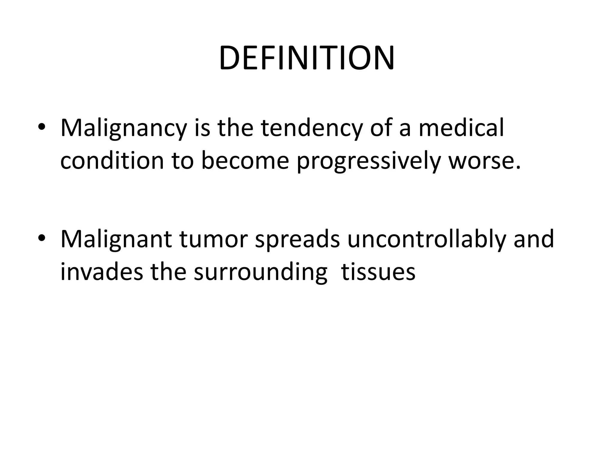 MALIGNANCY & MGT OF CARCINOMA PATIENTS.pptx | Free Download
