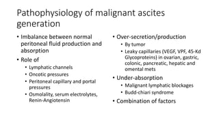 Pathology and Management of Malignant ascites | PPTX
