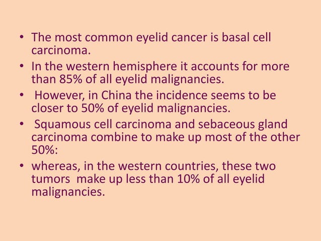 Malignant eyelid tumours | PPTX