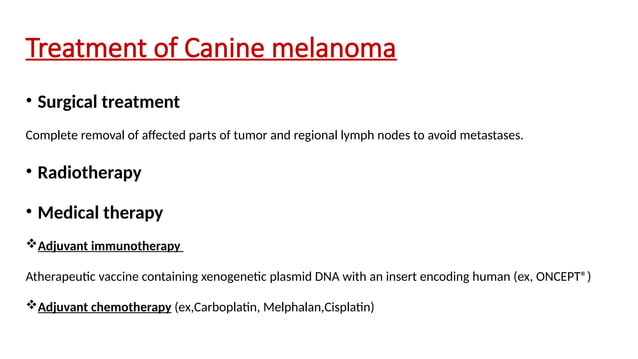 Malignant melanoma in dogs: diagnosis and treatment | PPTX