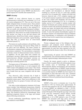 Malignant Mixed Mullerian Tumor – Case Reports and Review Article | PDF ...