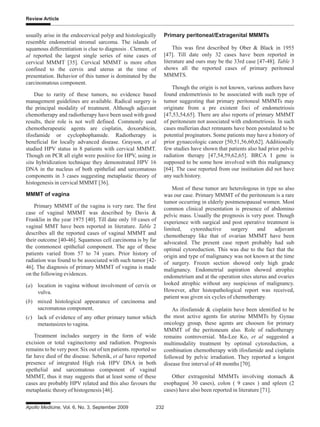 Malignant Mixed Mullerian Tumor – Case Reports and Review Article | PDF ...
