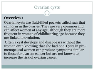 Malignant ovarian cysts | PPTX