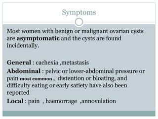 Malignant ovarian cysts | PPTX
