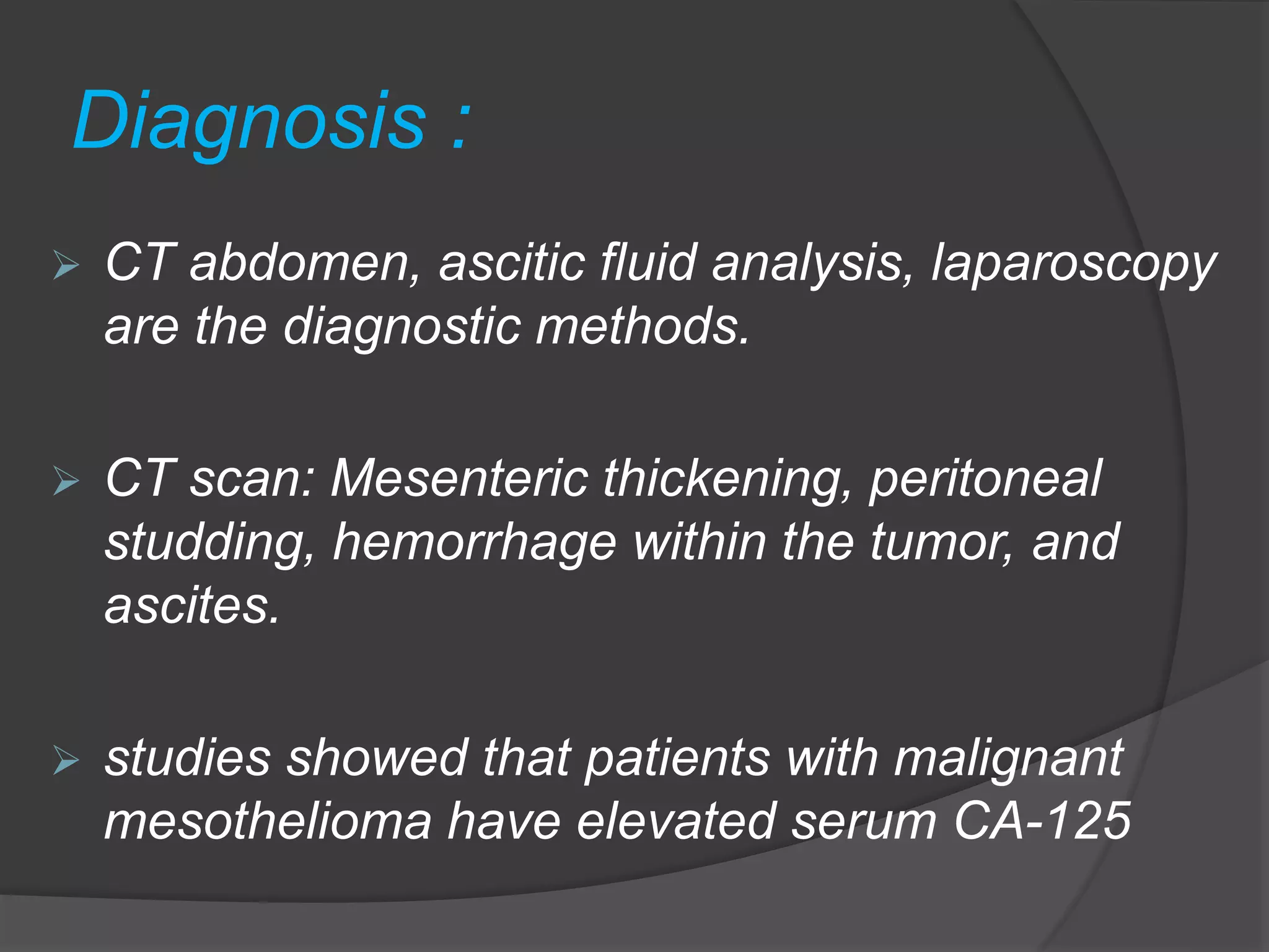 Malignant Peritoneal Mesothelioma | PPTX