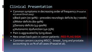 Malignant spinal cord compression | PPTX