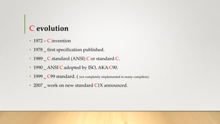 Introduction to C programming | PPTX