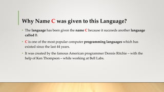 Introduction to C programming | PPTX