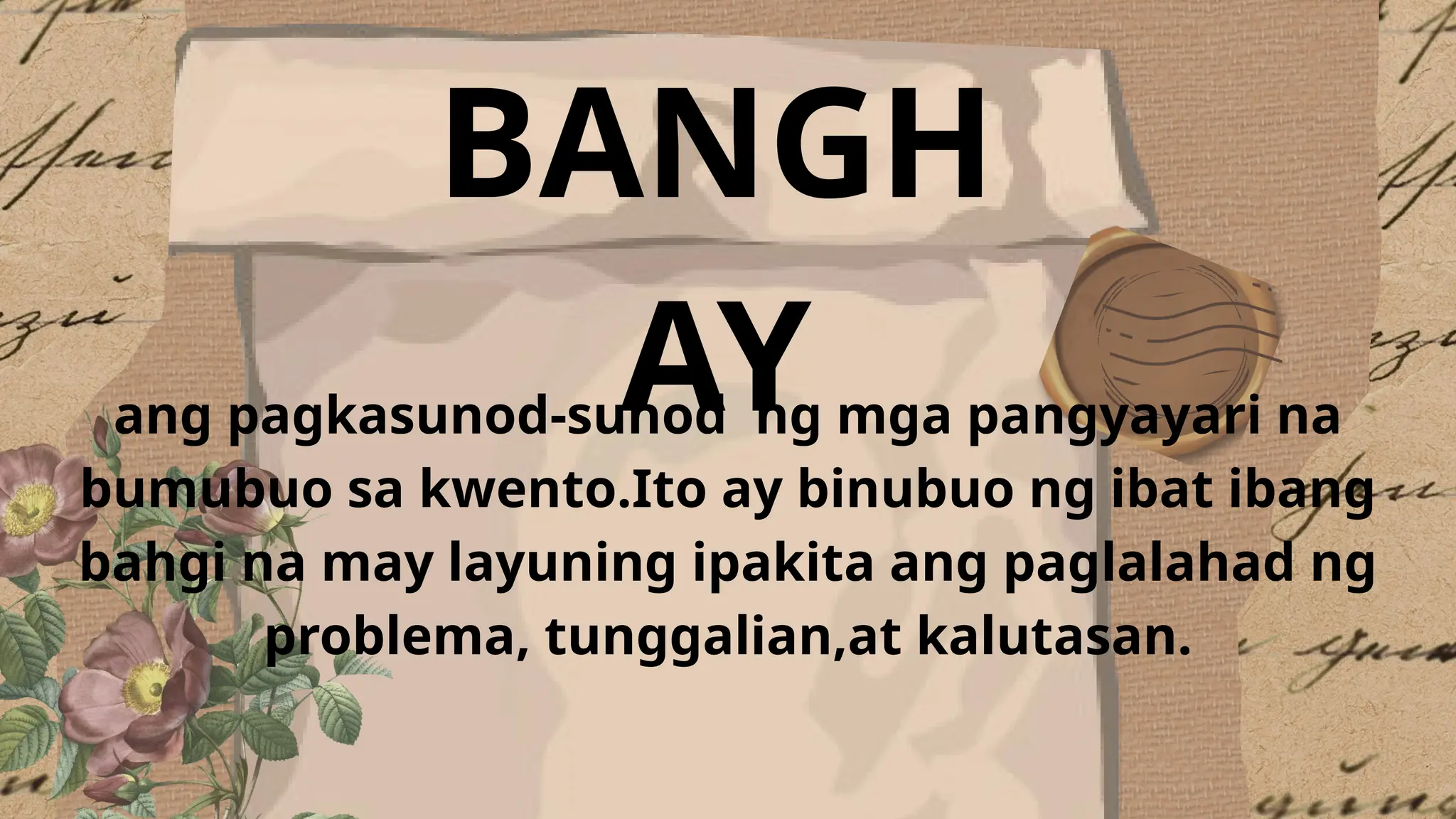 Elemento ng maikling kuwento( tauhan, tagpuan, banghay) | PPTX