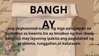 Elemento ng maikling kuwento( tauhan, tagpuan, banghay) | PPTX