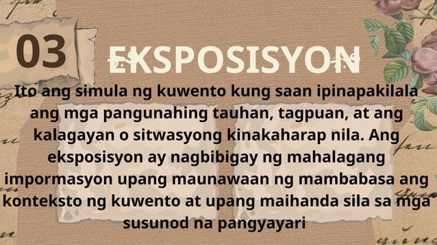 Elemento ng maikling kuwento( tauhan, tagpuan, banghay) | PPTX