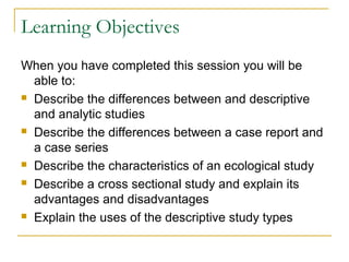 Malimu Cross Sectional Studies Ppt