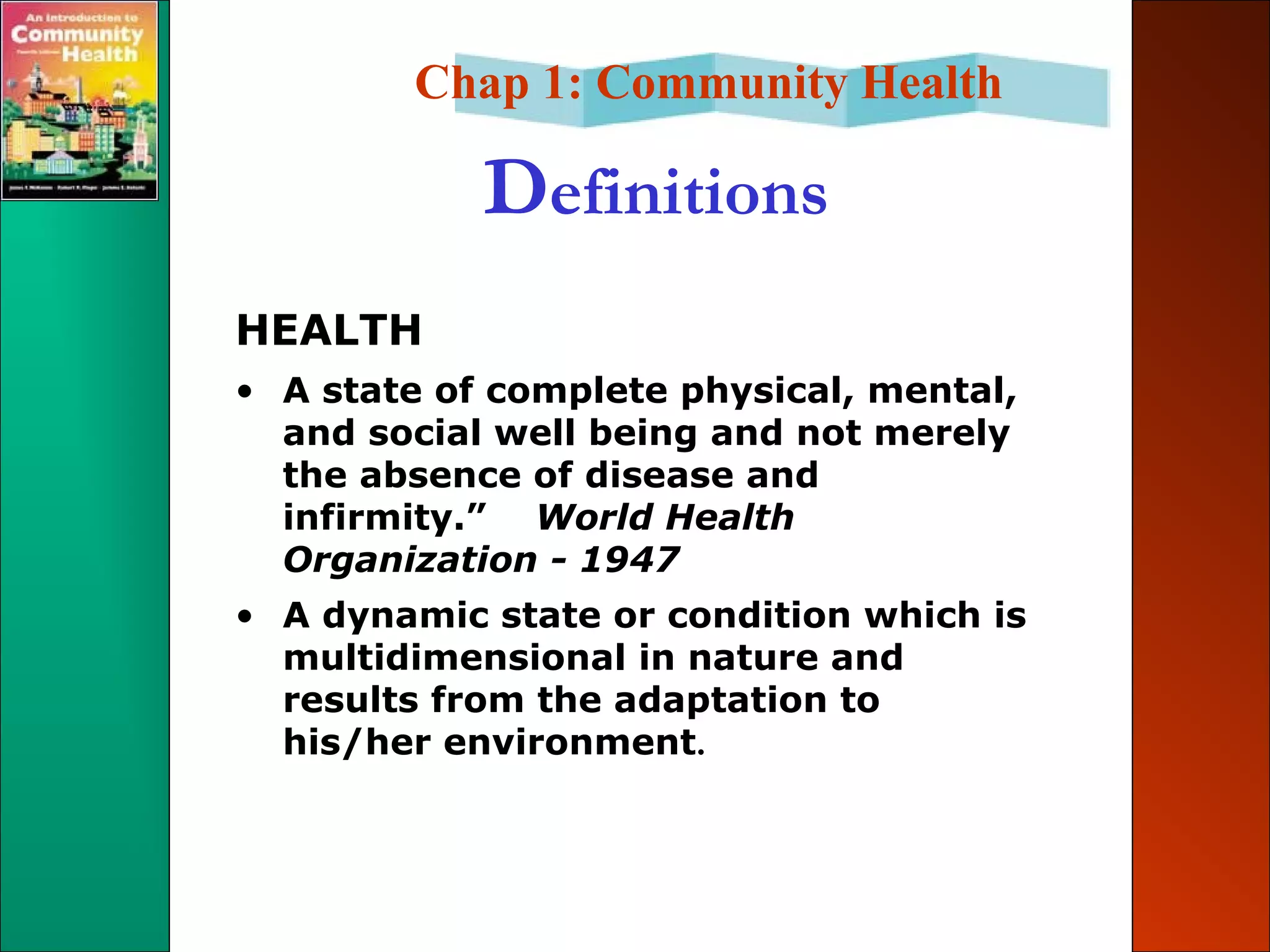 Malimu intro to community health | PPT