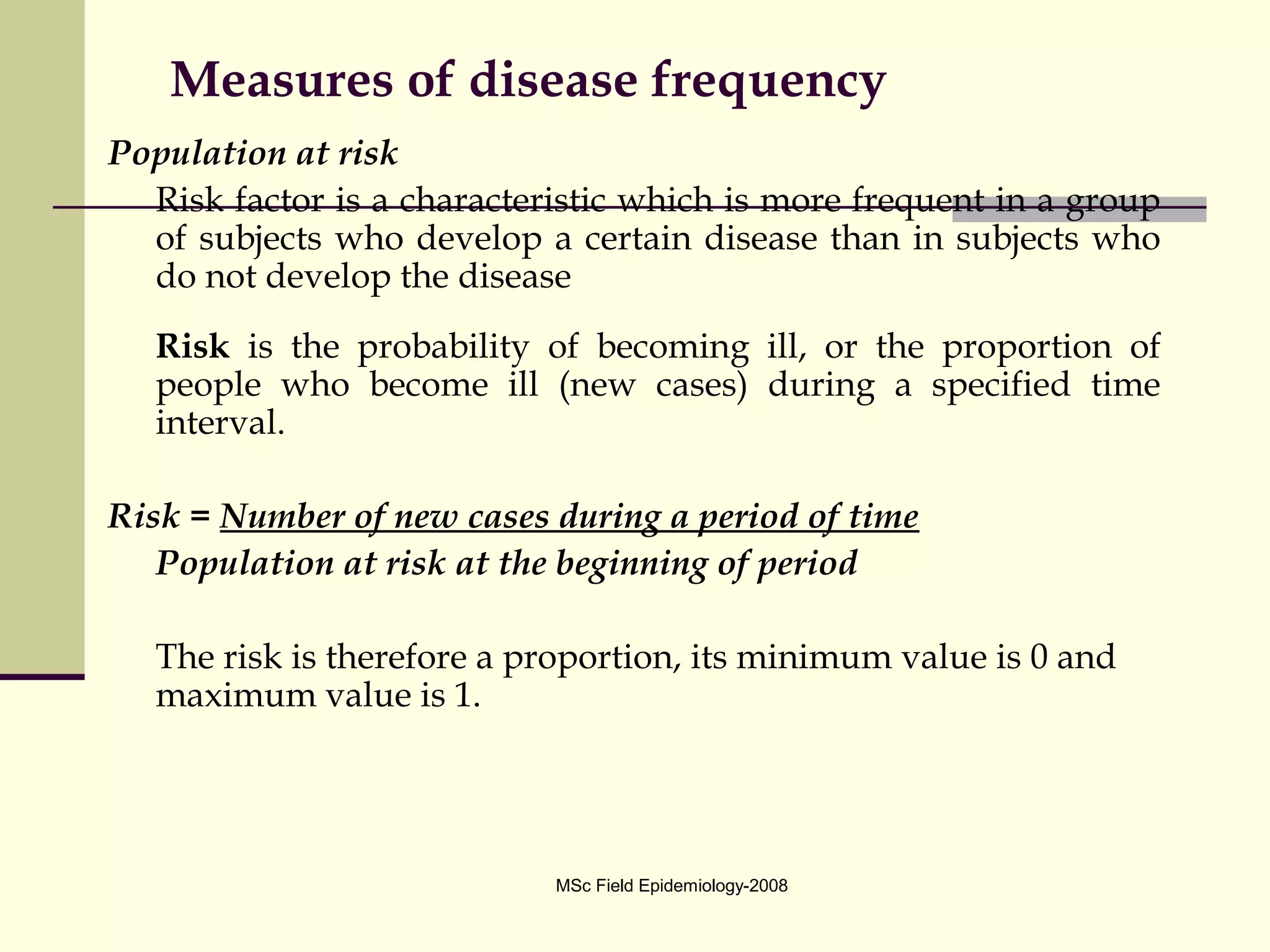 Malimu measures of disease frequency | PPT