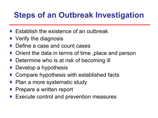 Malimu principles of outbreak investigation | PPT