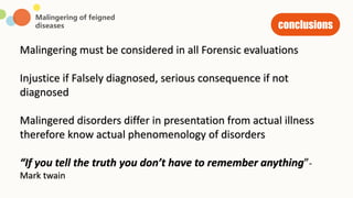 Malingering ppt of more use for students | PPTX