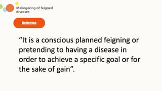 Malingering ppt of more use for students | PPTX