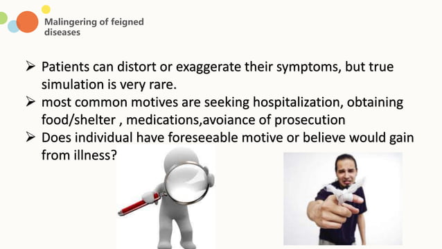 Malingering ppt of more use for students | PPTX