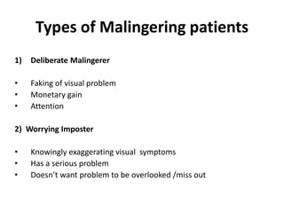 Malingering (Case presentation) | PPTX