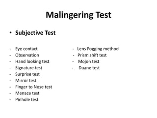 Malingering (Case presentation) | PPTX