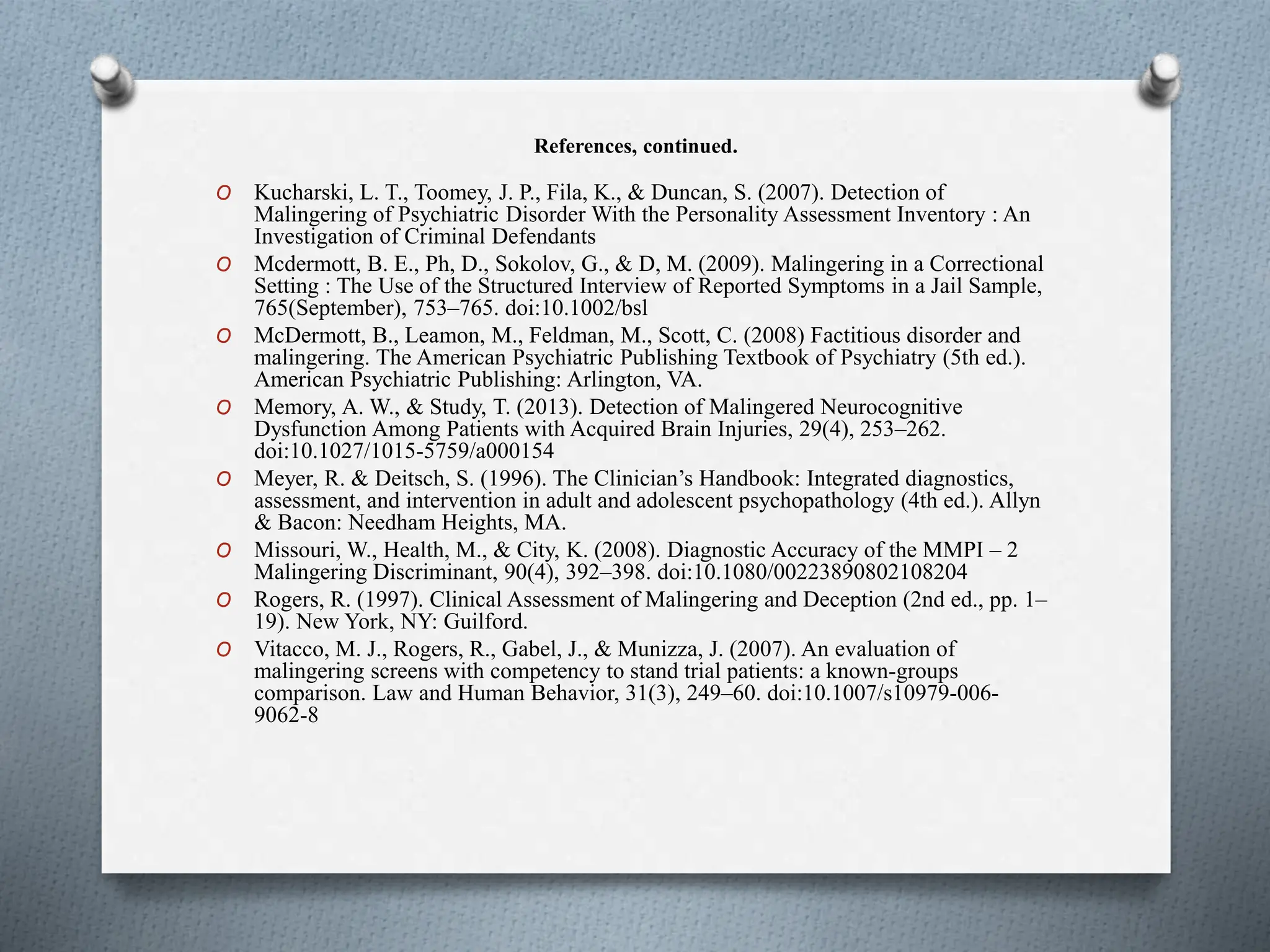 Malingering presentation for forensic evaluations | PPTX
