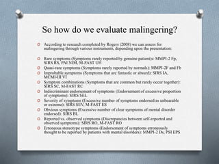 Malingering presentation for forensic evaluations | PPTX