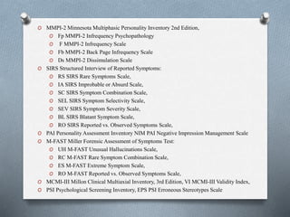 Malingering presentation for forensic evaluations | PPTX