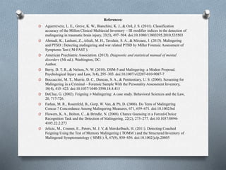 Malingering presentation for forensic evaluations | PPTX