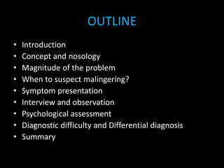 Malingering & Psychiatry | PPTX