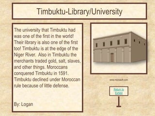 Mali virtual museum_final | PPTX | Africa Travel | Travel Locations