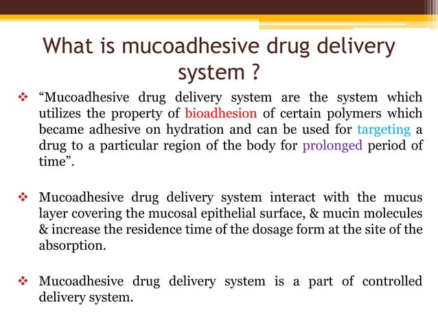 Mucoadhesive drug delivery system Mali vv ppt | PPTX
