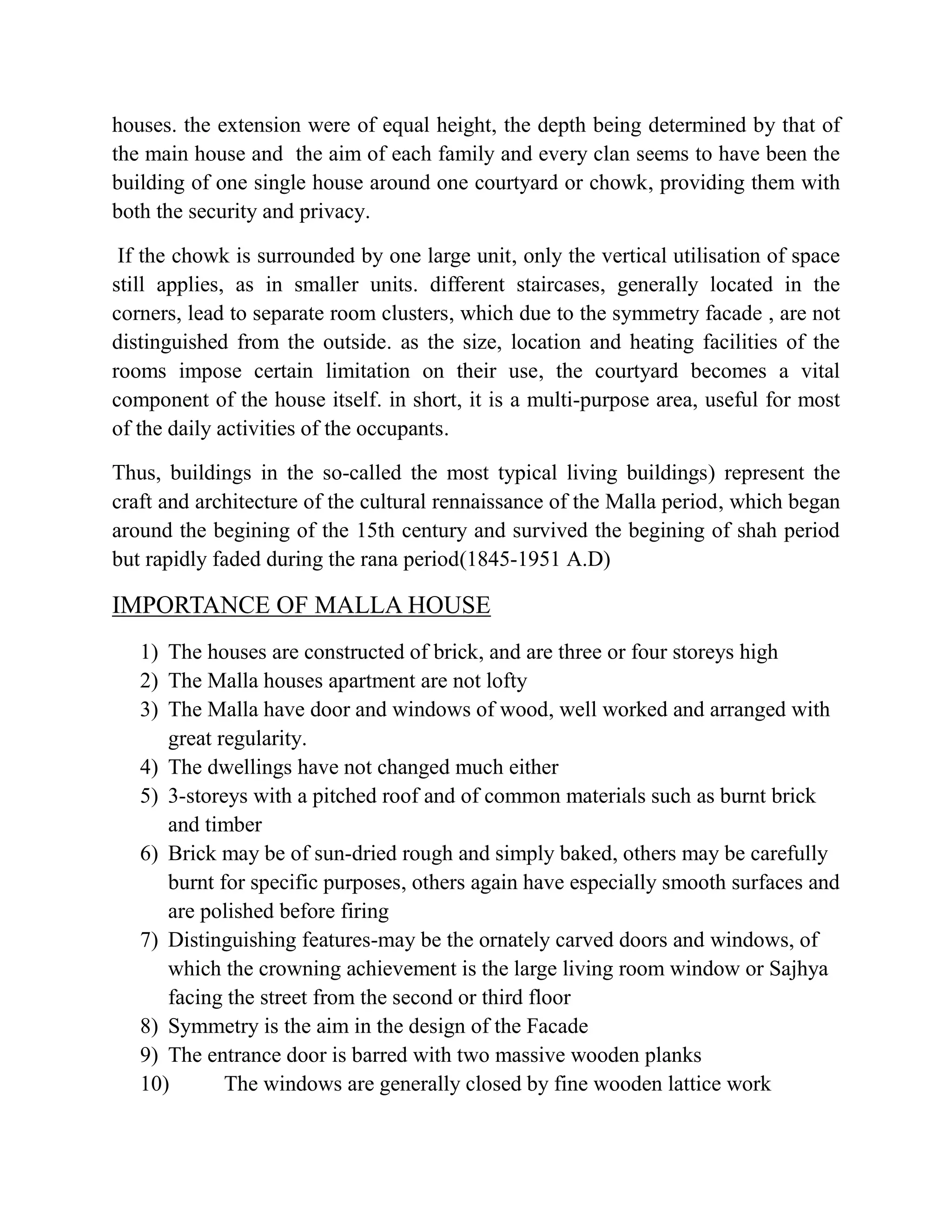 Malla houses | PDF