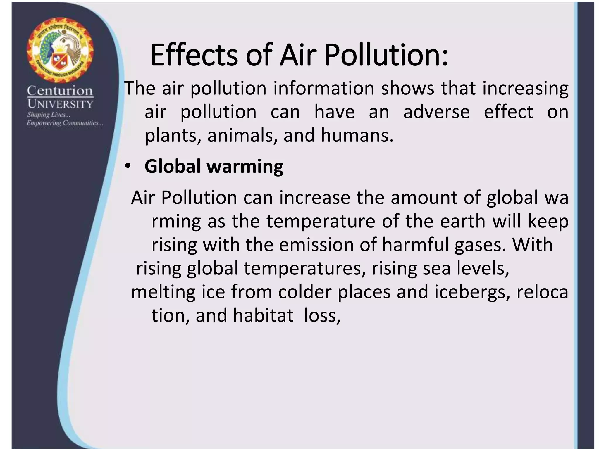 causes , effect and control measures of pollution (air pollution) | PPT